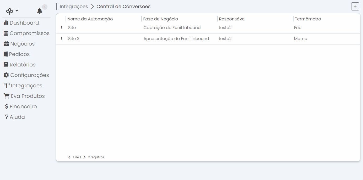Como Configurar a Central de Conversões no Eva CRM | Eva