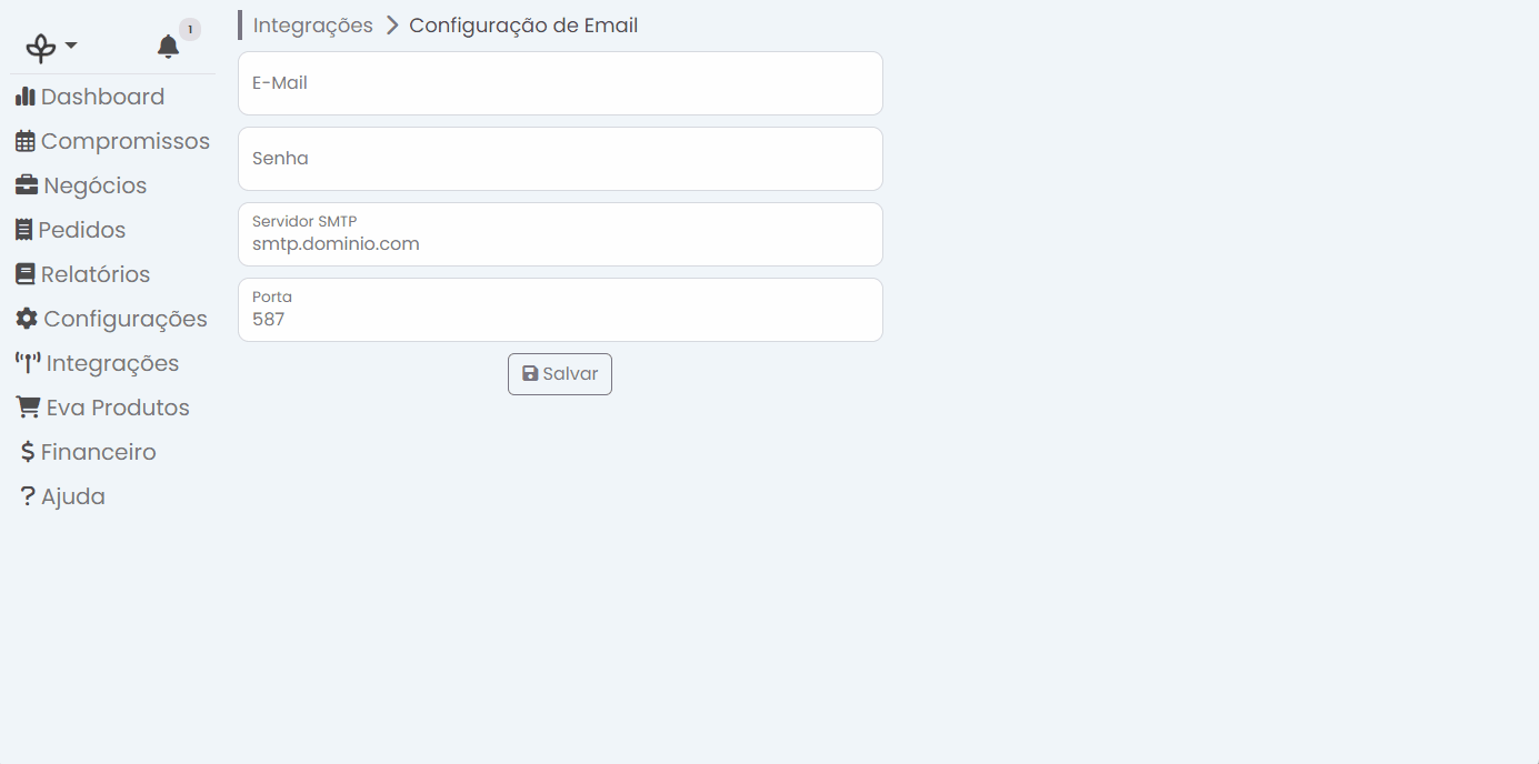 Como Configurar Email no Eva CRM | Eva