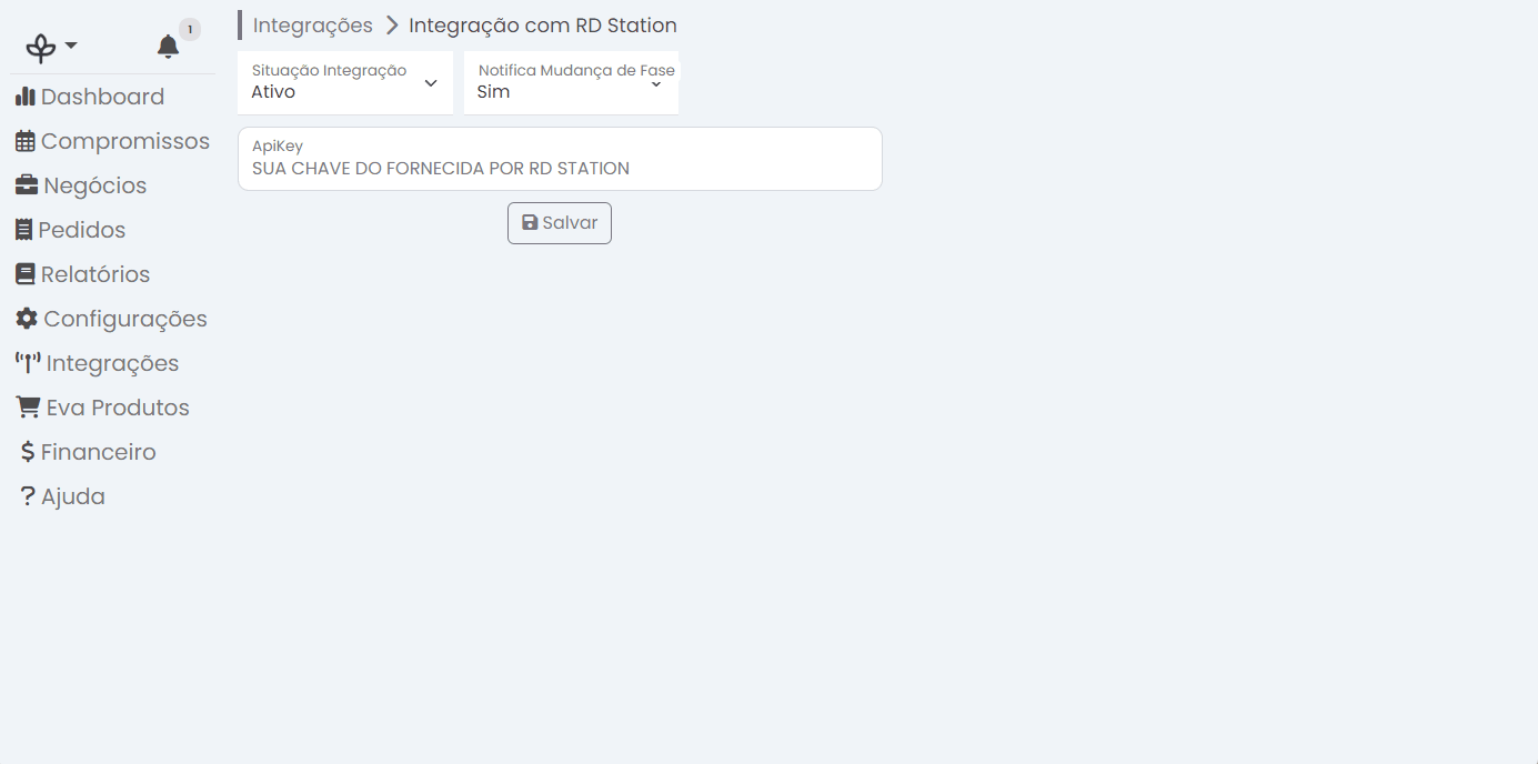 Como Configurar a Integração com RD Station no Eva CRM | Eva